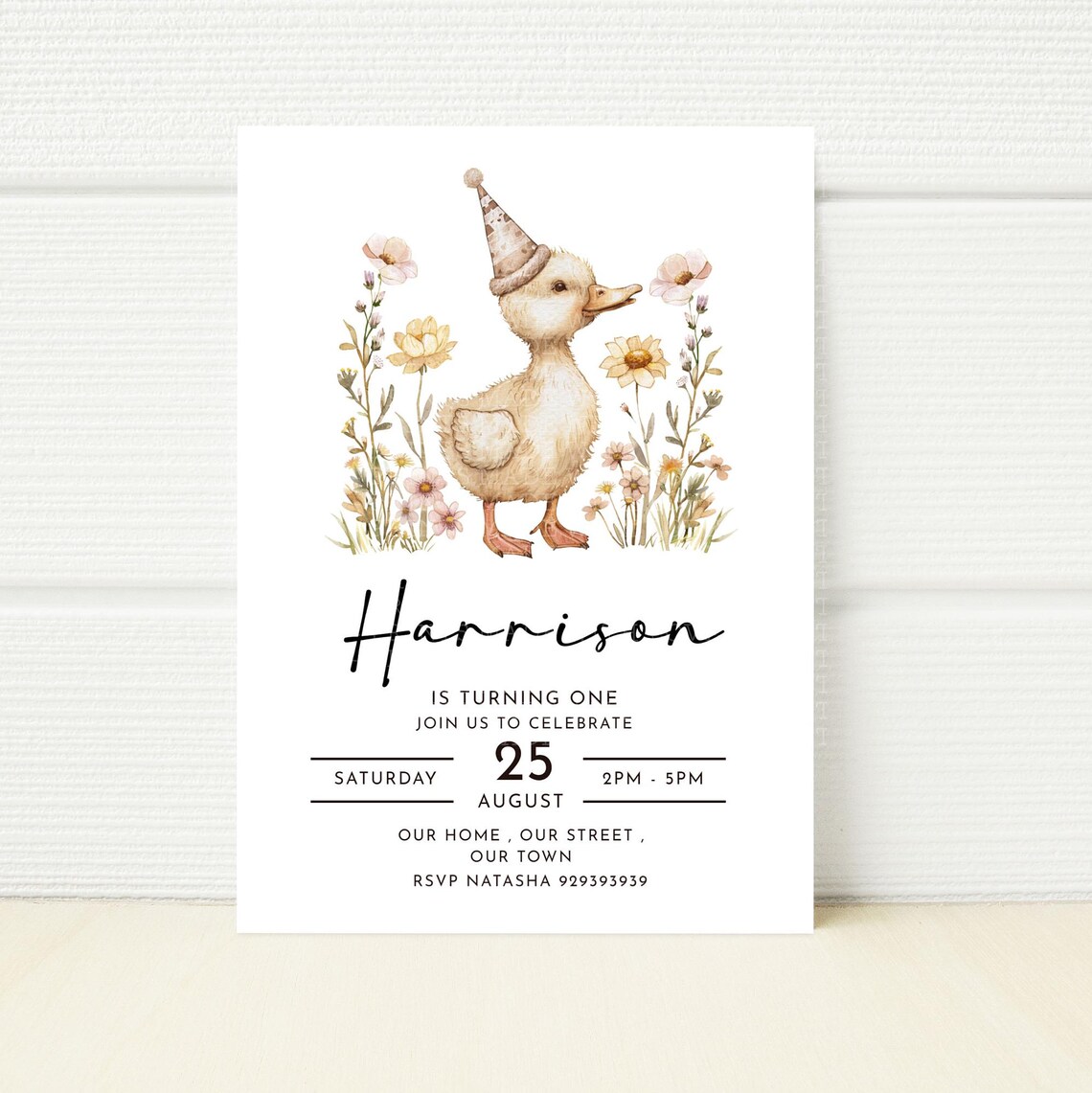 Editable Cute Duck Birthday Invitation Down on the Farm Party Printable ...