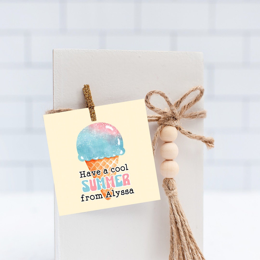 Editable Teacher Appreciation Tag Last Day of School Ice Cream Gift ...