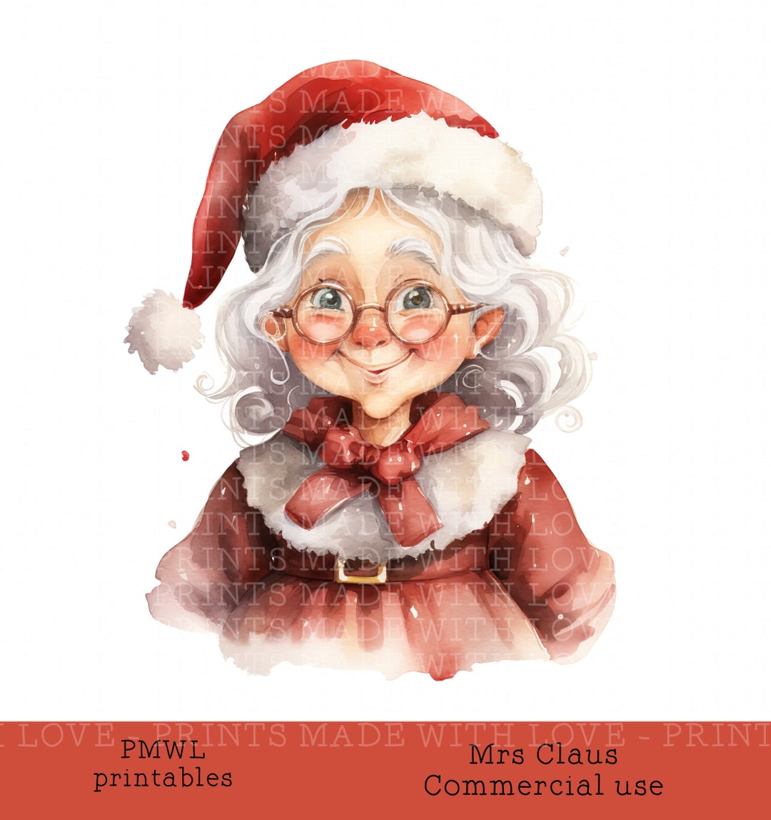Mrs Claus Clipart Digital File Small Commercial Use Christmas Clipart ...