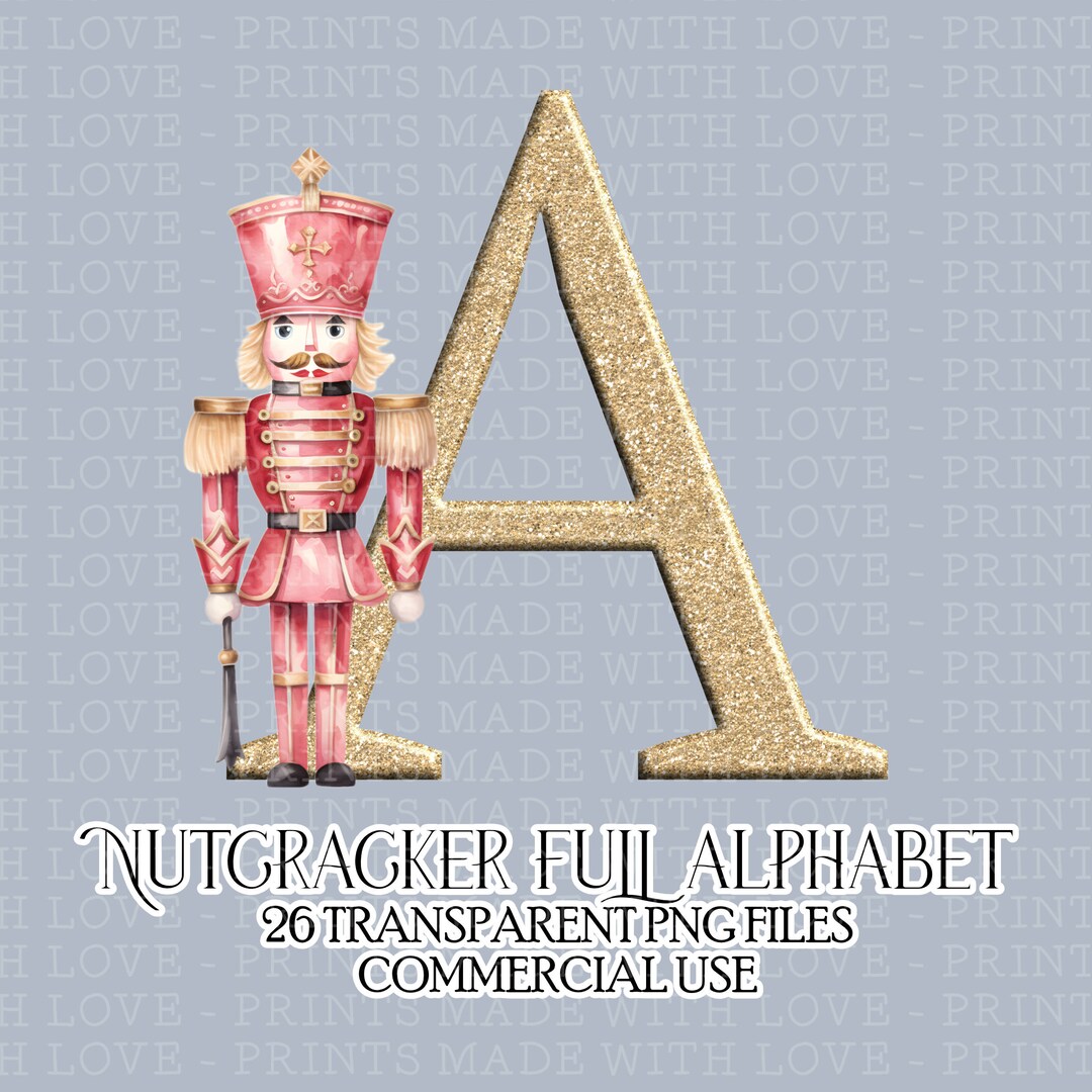 Christmas Alphabet Nutcracker Alpha Festive Card Making Designs Badge ...