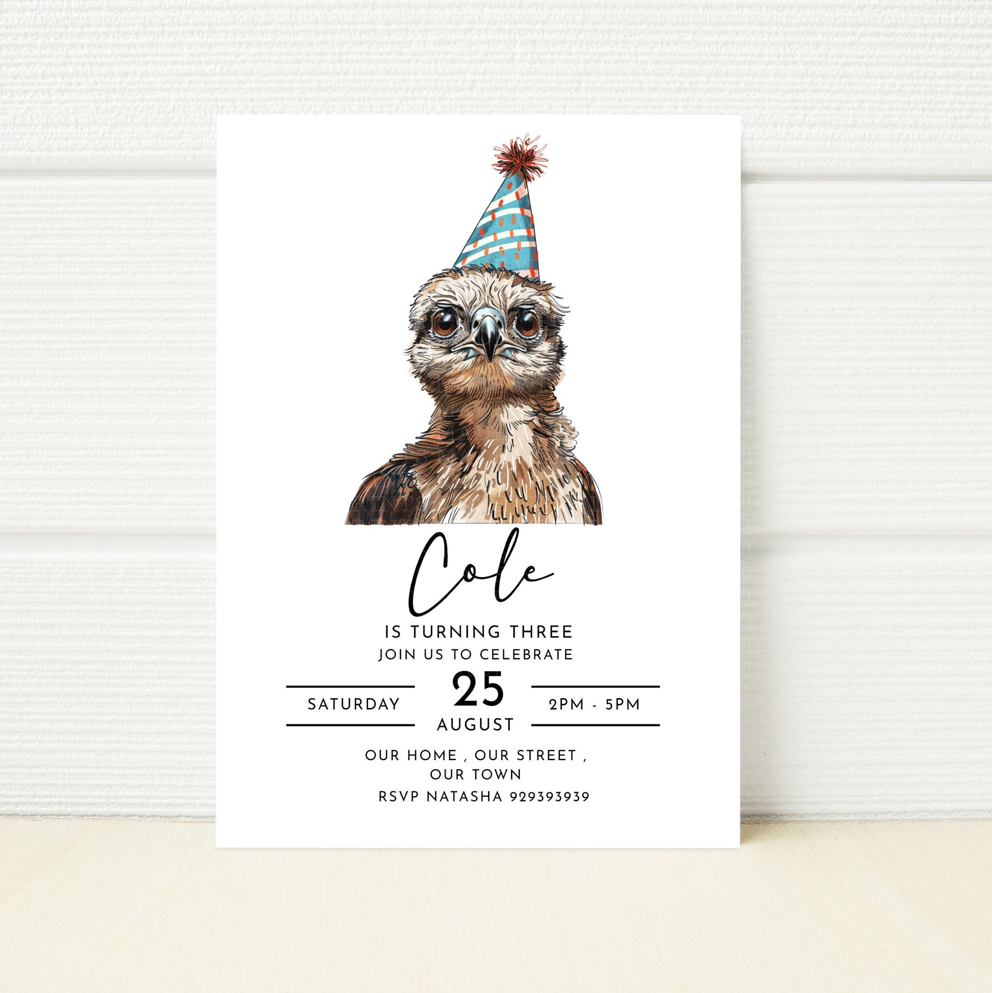 Editable Eagle Birthday Party Invite Wild Phone Digital E Invitation ...