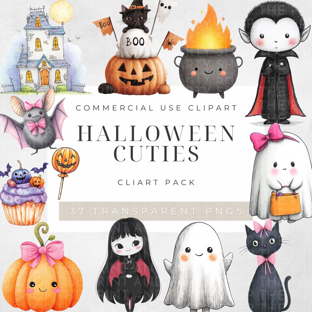 Halloween Cuties Clipart Bundle, 37 PNG Images (digital Download) - Etsy