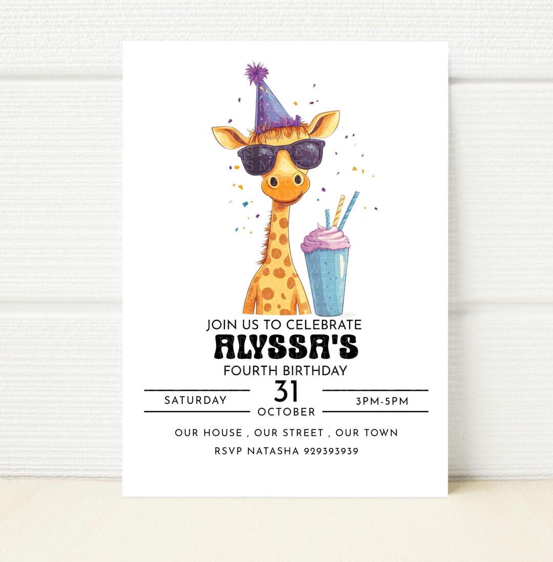 Giraffe Safari Milkshake Party Printable Bundle Pack Mega Bundle ...