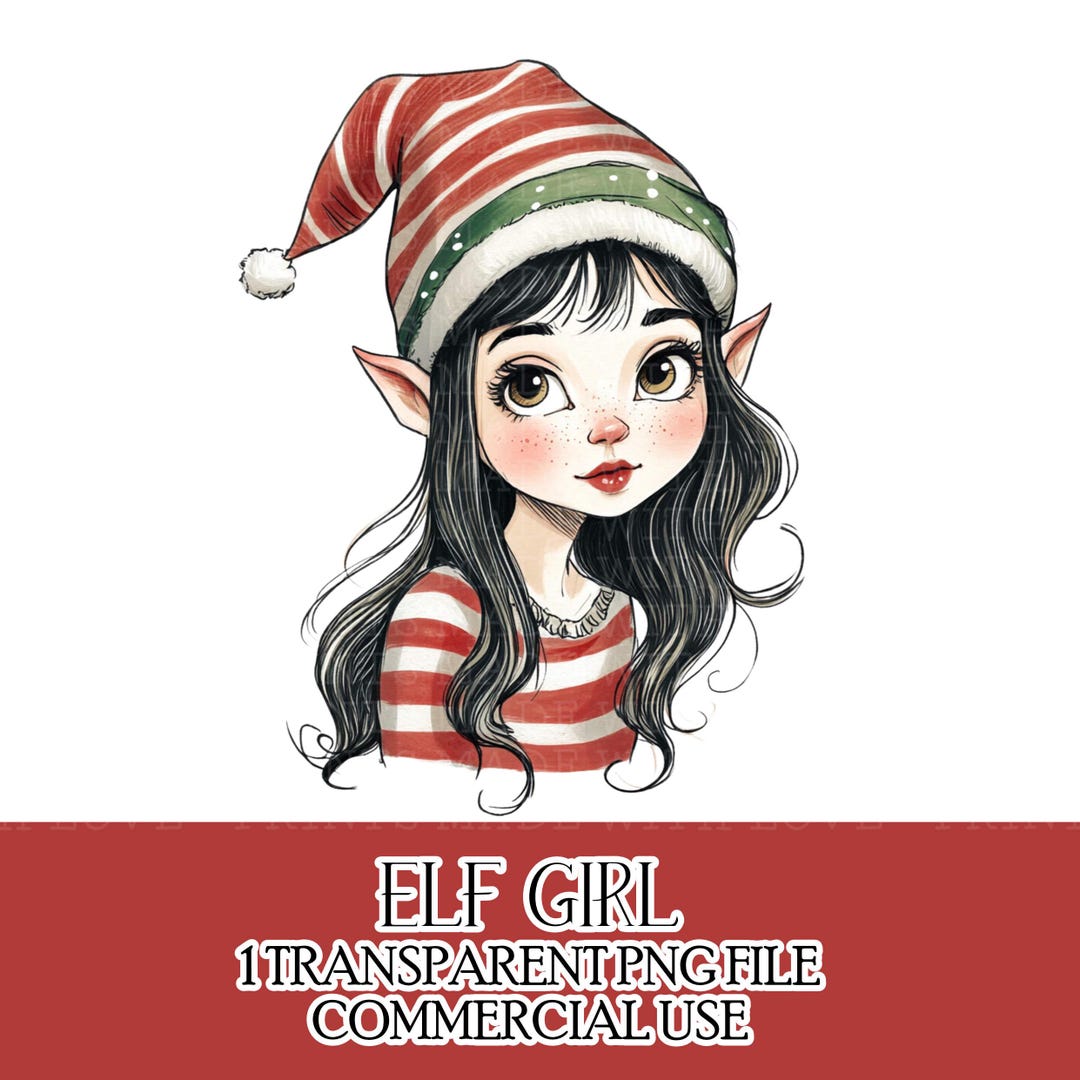 Christmas Girl Elf Clipart Digital File Christmas Crafts Card Making ...