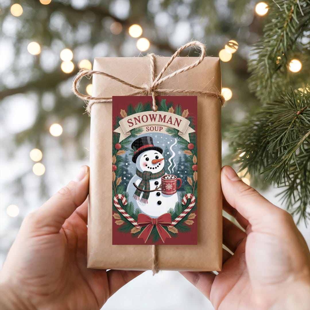 Snowman Soup Gift Tag, Hot Chocolate Label (instant Download) - Etsy
