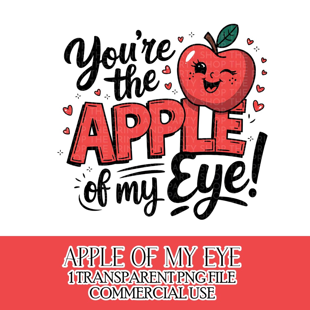 You're the Apple of My Eye Cute Kawaii Valentine's Love Clip Art Image ...