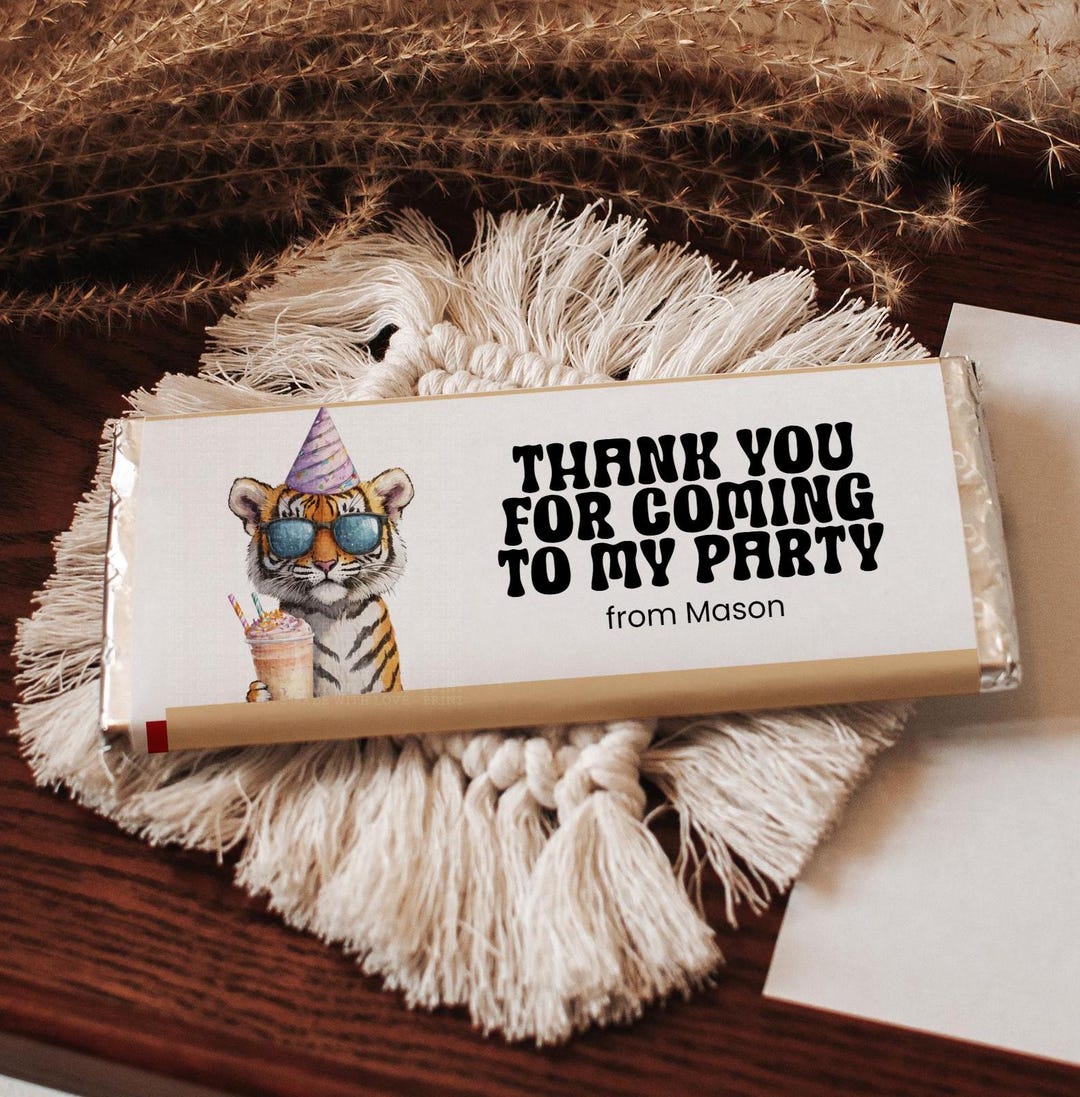 Tiger Candy Bar Wrapper Printable Milkshake Template Chocolate Label ...
