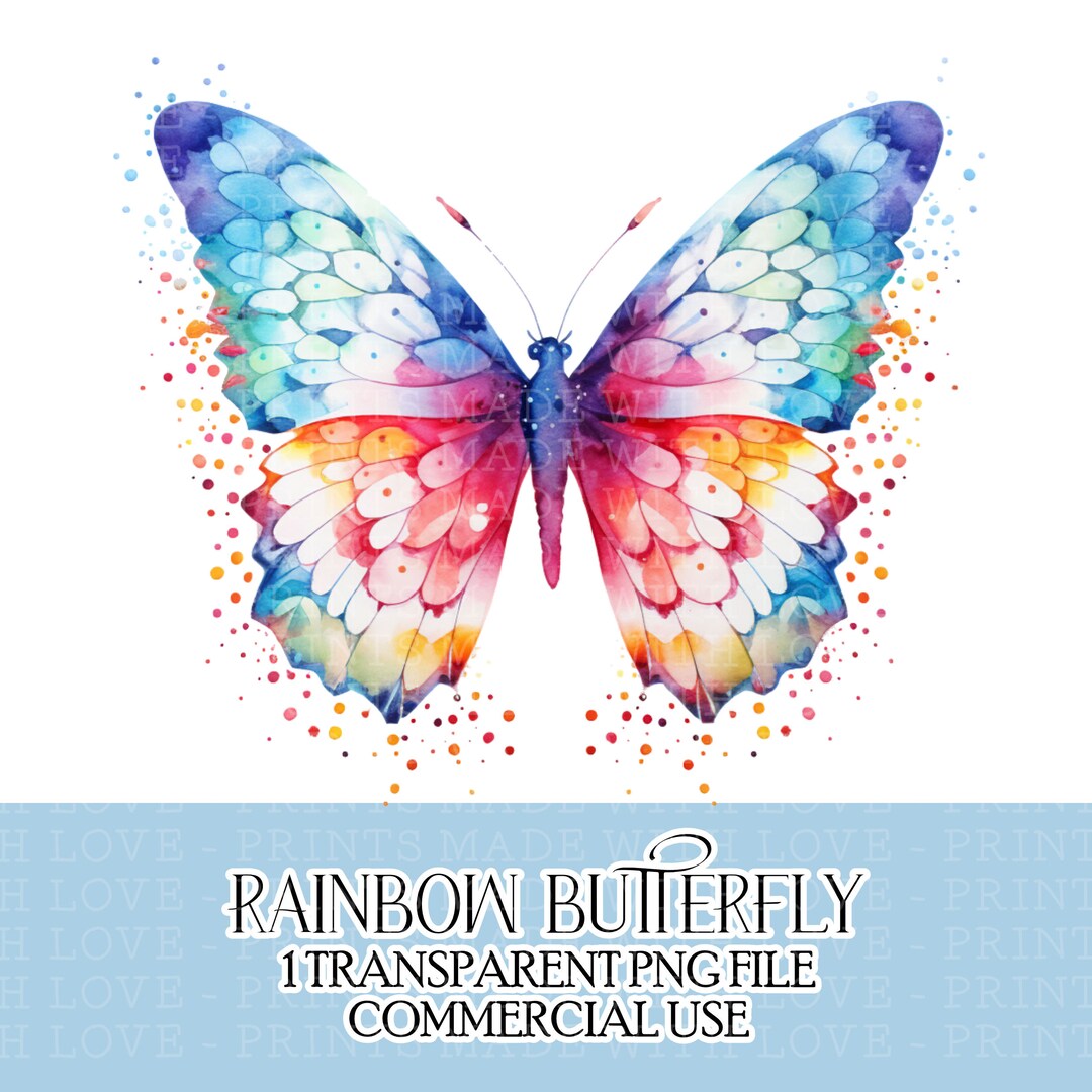 Rainbow Butterfly Clipart Beautiful Butterfly PNG Sublimation Image ...