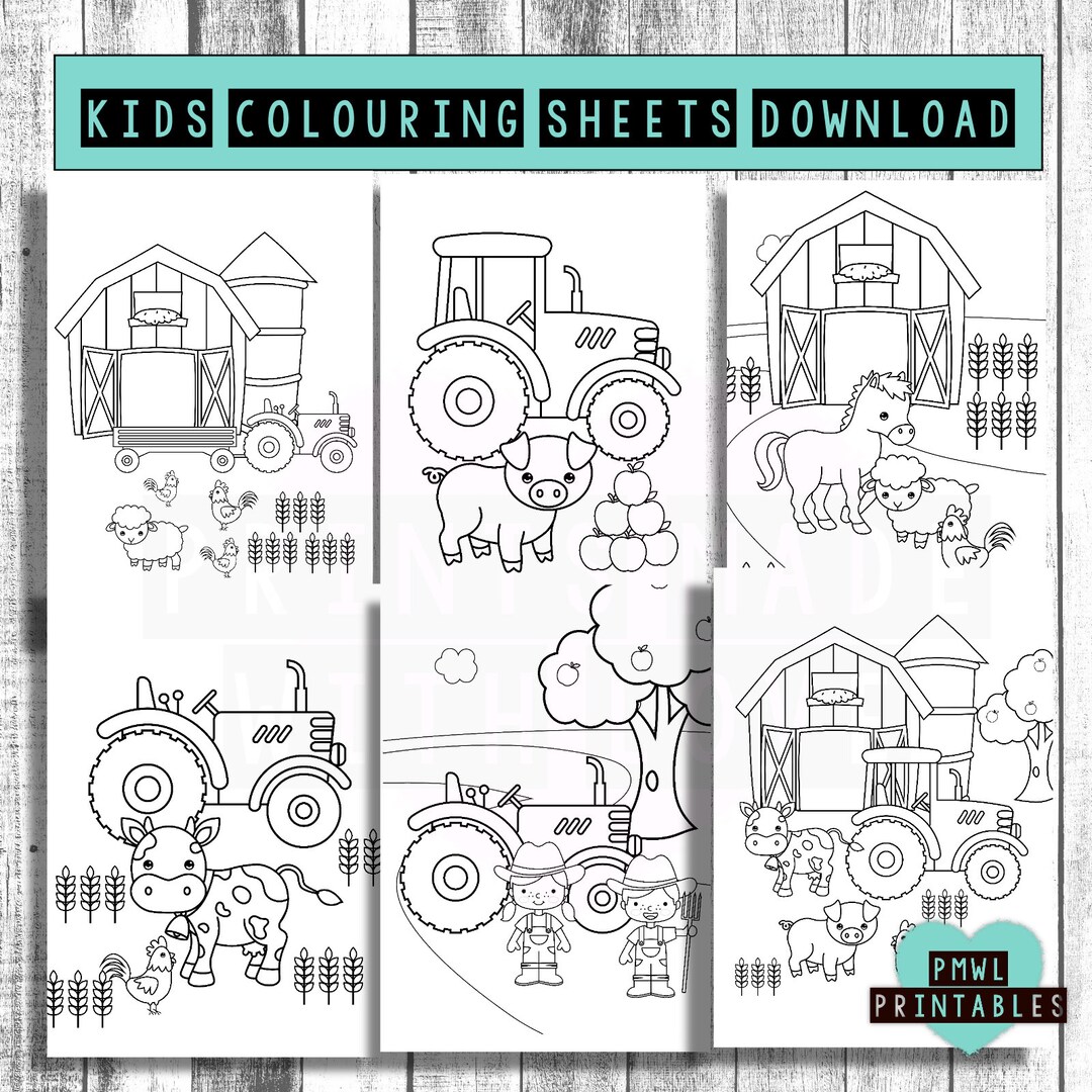 Kids Activity Coloring Sheets , Farm Colouring Pages , Printable , PDF ...