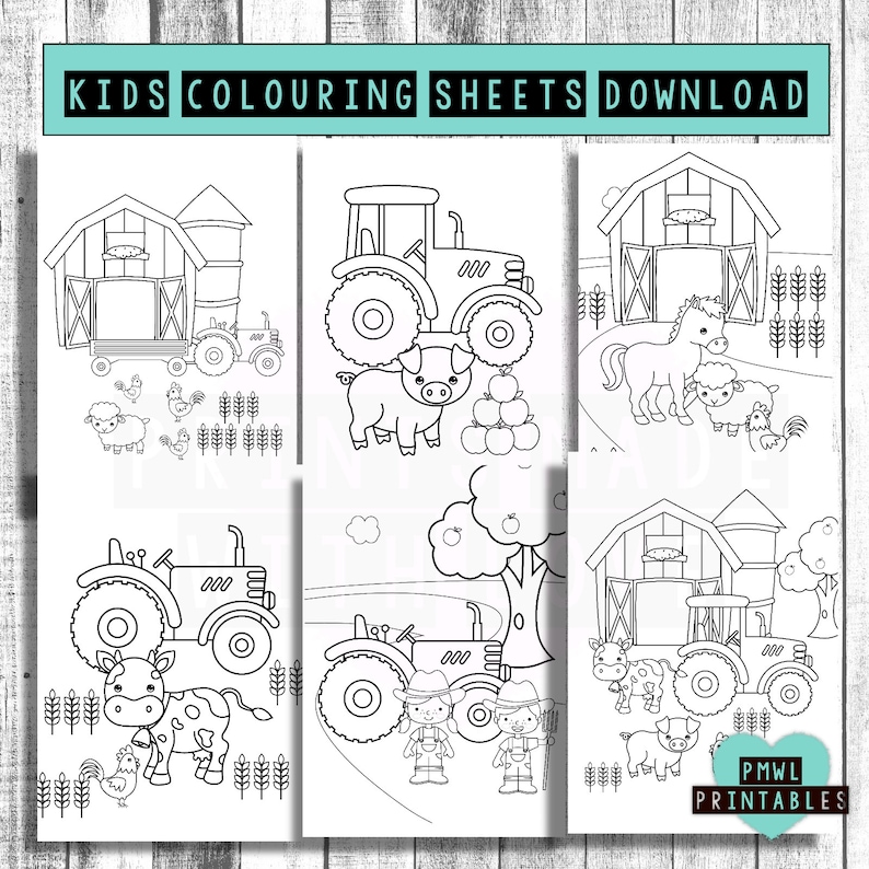 Kids Activity Coloring Sheets , Farm Colouring Pages , Printable , PDF ...