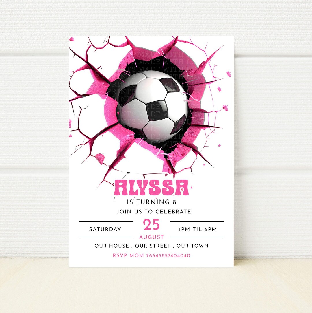 Soccer Birthday Party Invitation Football Invite Birthday Footie Invite ...