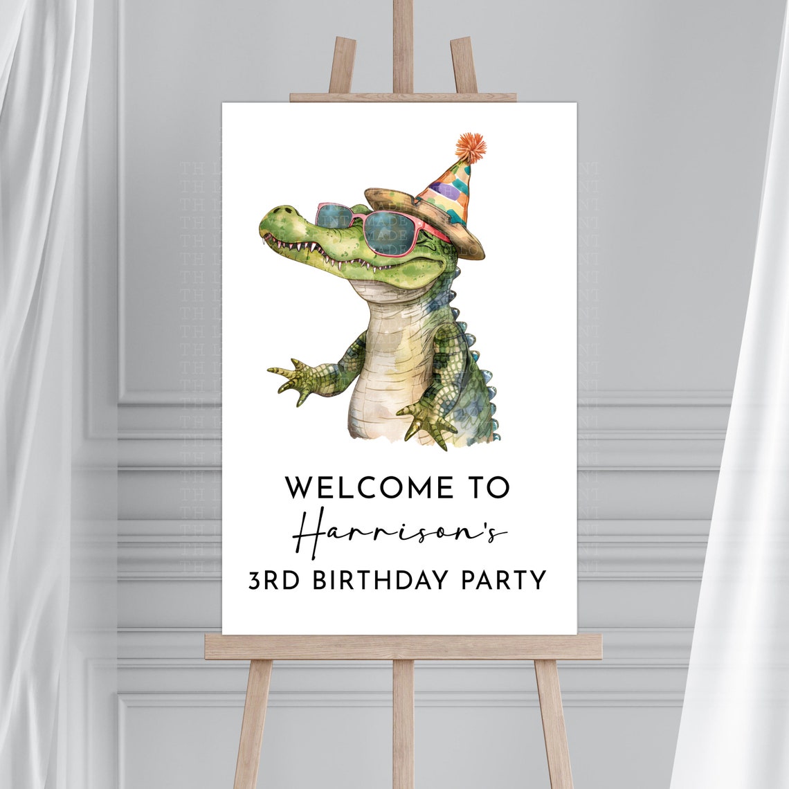 Alligator Birthday Welcome Sign, Wild Swamp Party (digital) - Etsy