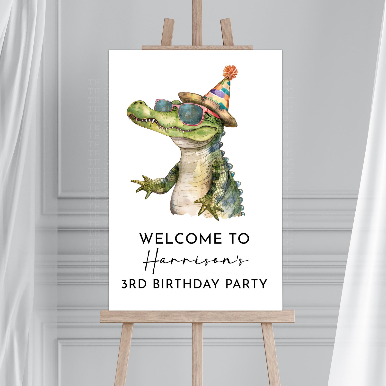 Alligator Birthday Welcome Sign, Wild Swamp Party (digital) - Etsy