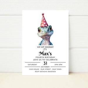 Lizard Party Invitation Invite Birthday Printable Digital Personalised ...