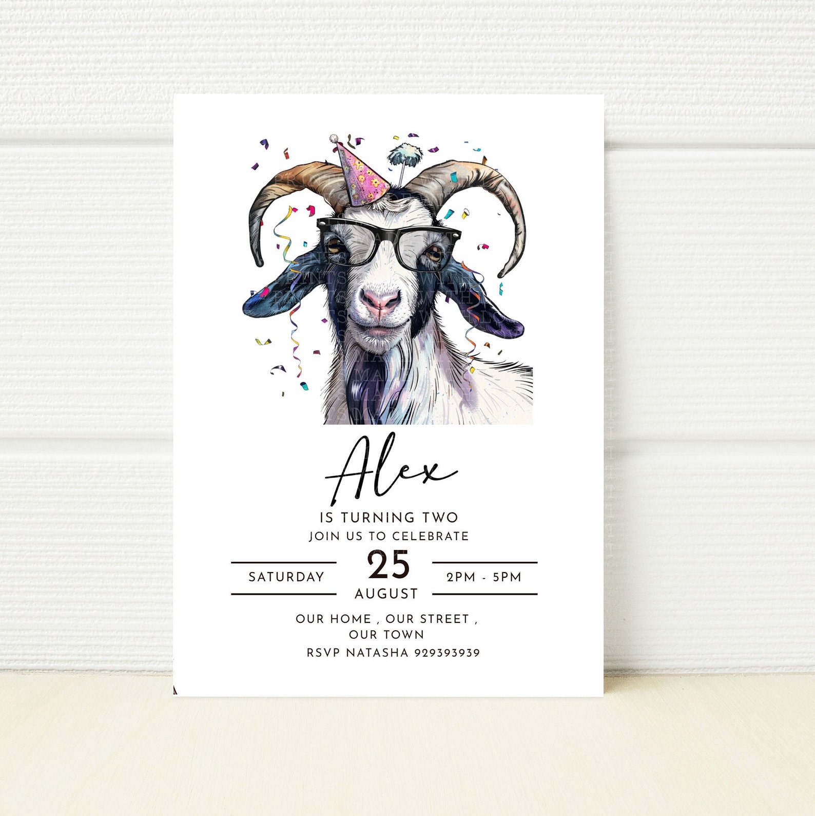 Goat Birthday Party Invitation, Farm Animal Invite (digital Download ...