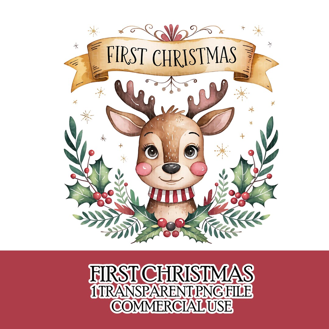 First Christmas PNG Clipart File Christmas Crafts Sublimation Design ...