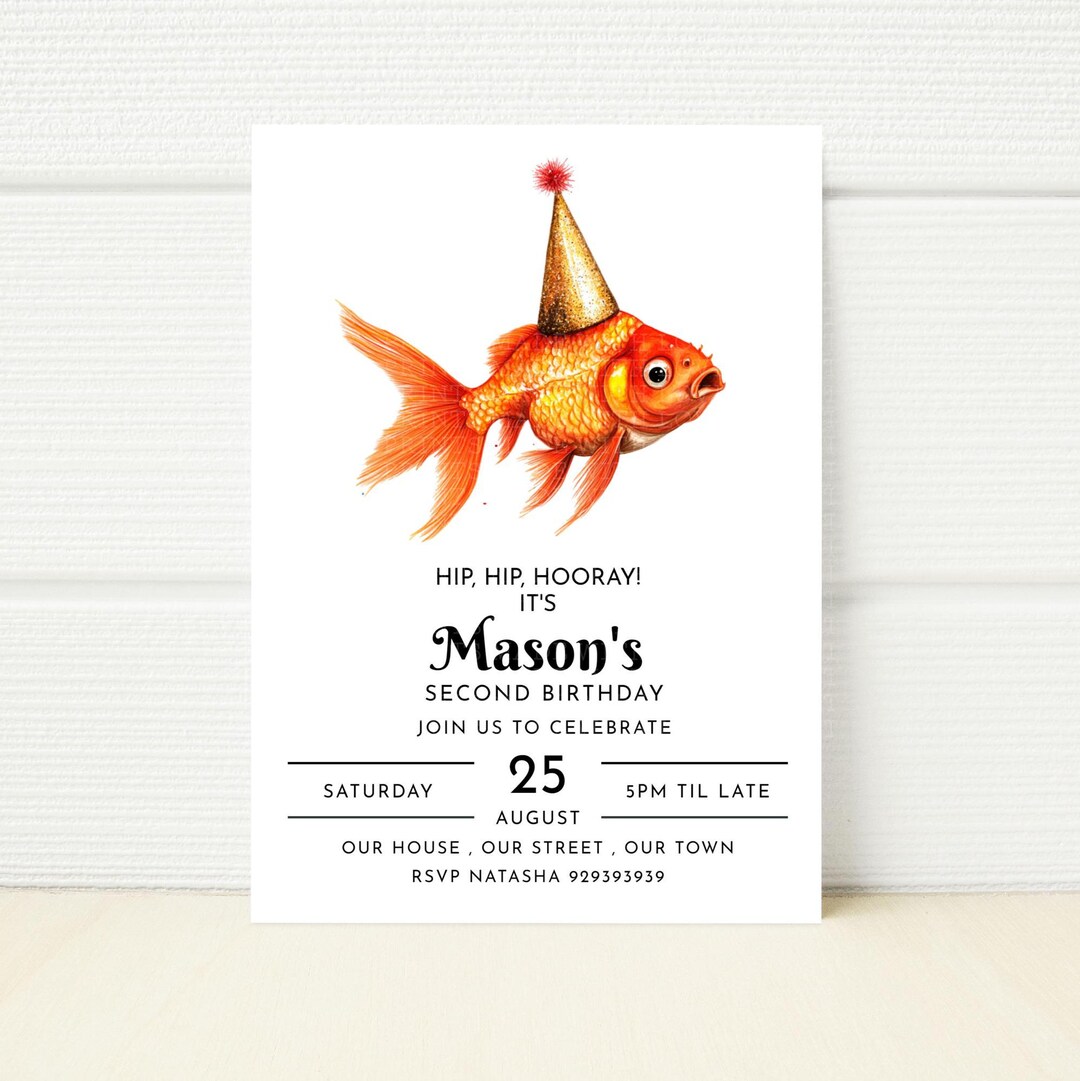 Goldfish Birthday Party Invitation Pet Shop Party Editable Template ...