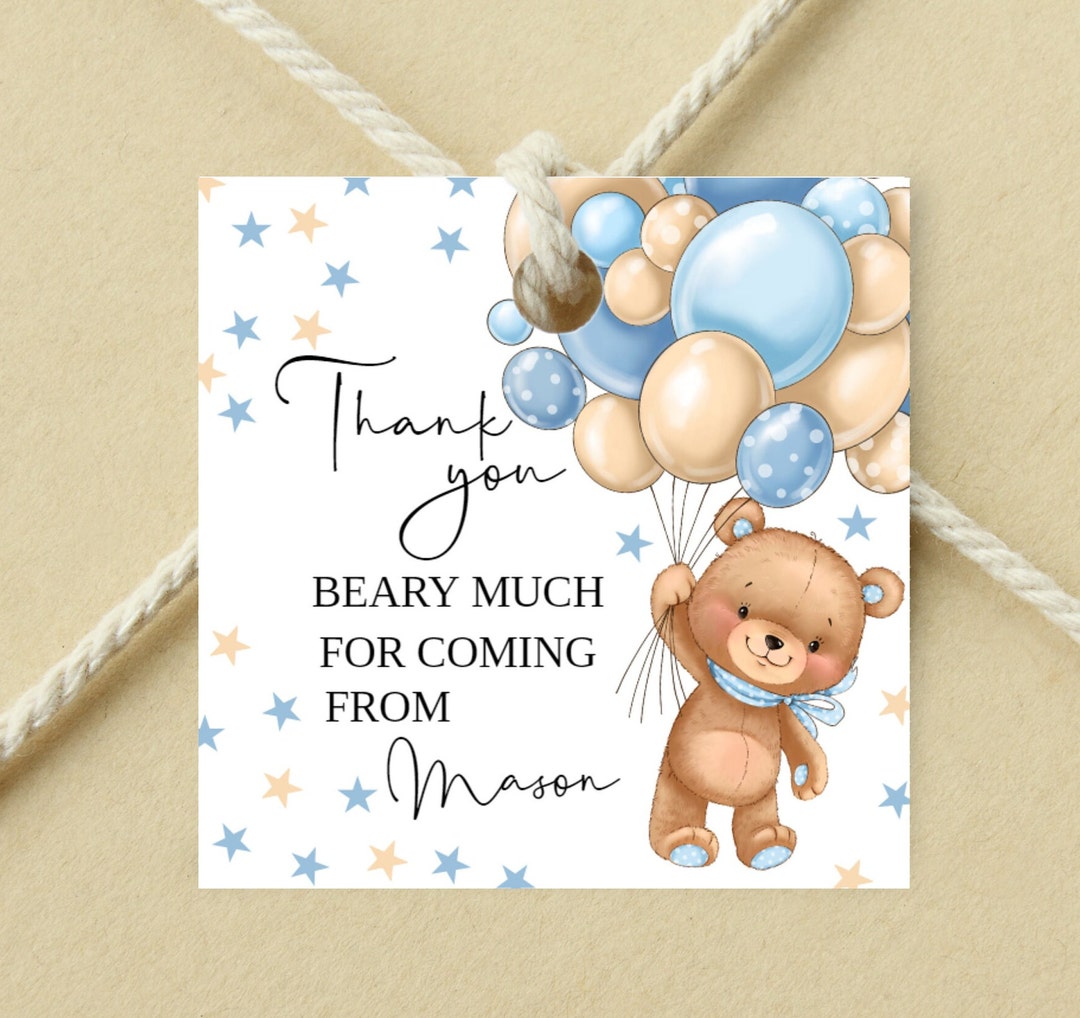 Bear Gift Tags | Thank You for Coming | Favour Tag Template | Printable ...