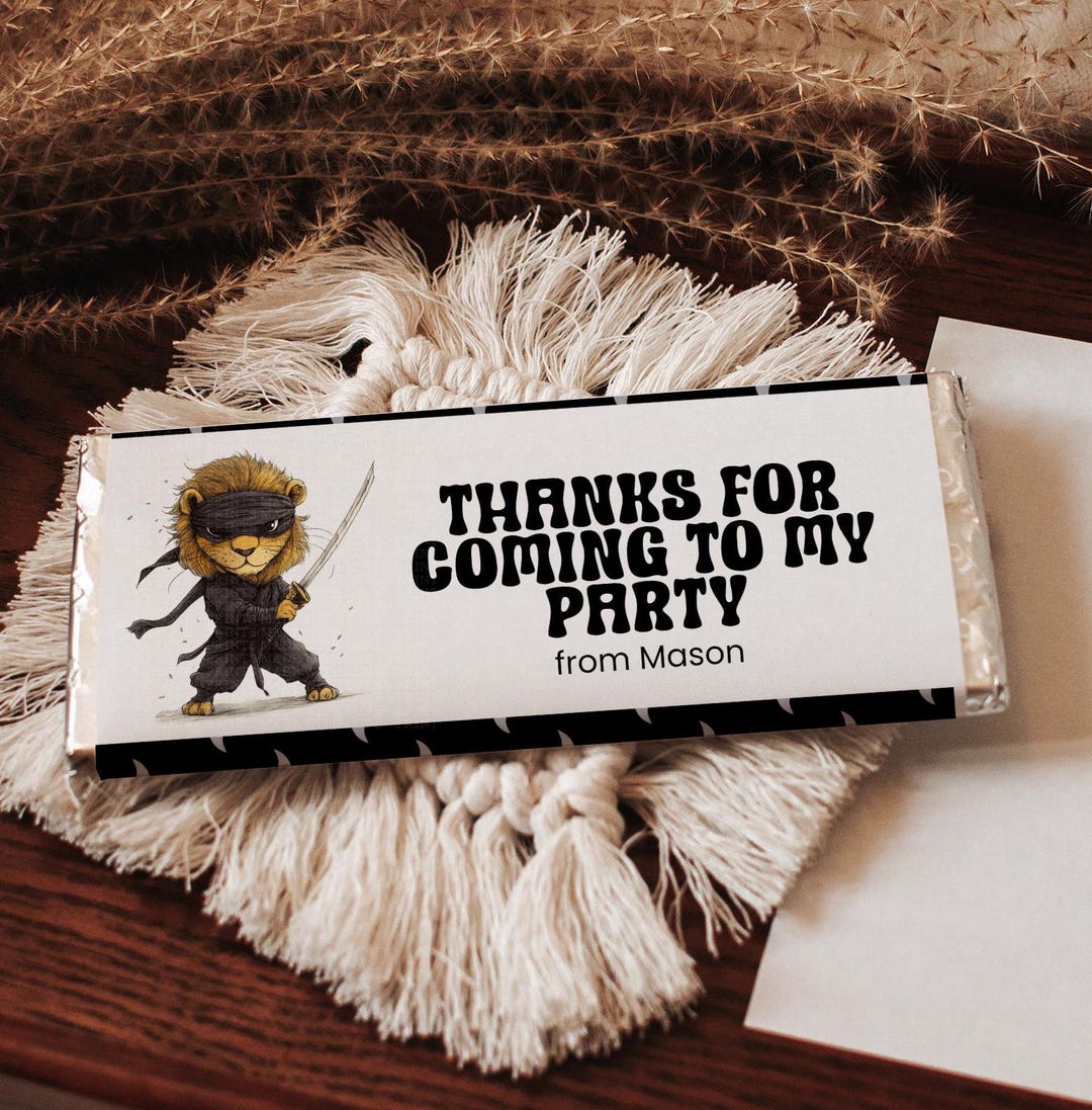 Ninja Tiger Candy Bar Wrapper Printable Template Chocolate Label ...