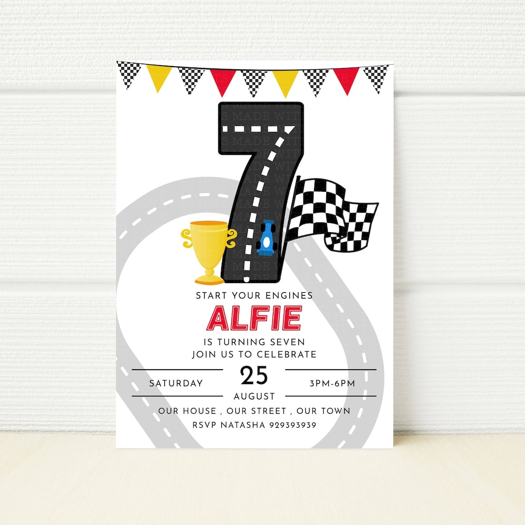 Racing Car 7th Birthday Party Go Kart Party Seventh Boys Race Party ...