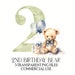 Teddy Bear 2nd Birthday Clipart, Balloons PNG (digital Download) - Etsy