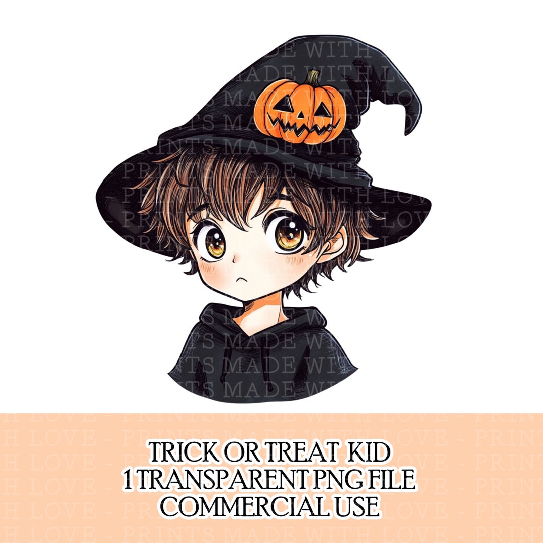 Little Witch Boy Trick or Treat Clipart Small Business Use Witch and ...