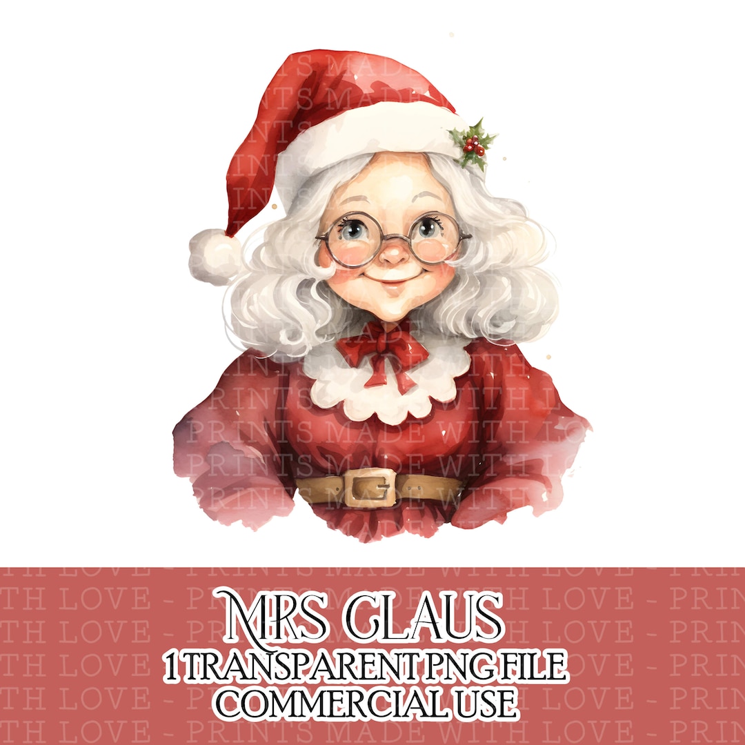 Mrs Claus Portrait Christmas Clipart Digital File Small Commercial Use ...