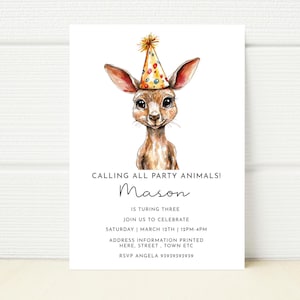 Editable Kangaroo Birthday Party Invitation Party Invite Digital ...