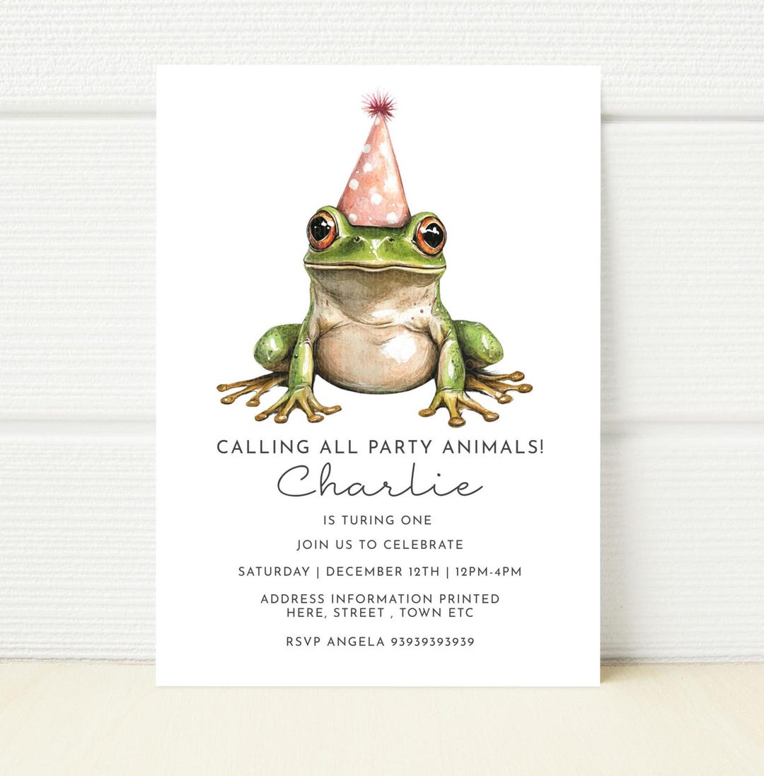 Editable Frog Birthday Party Invitation Editable Template Pond Swim ...