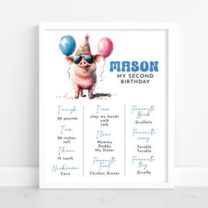 Farm Birthday Milestone Board Sign Pig Party 2nd Birthday Editable ...