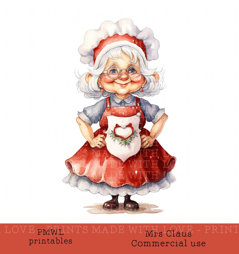 Mrs Claus Clipart Digital File Small Commercial Use Christmas - Etsy