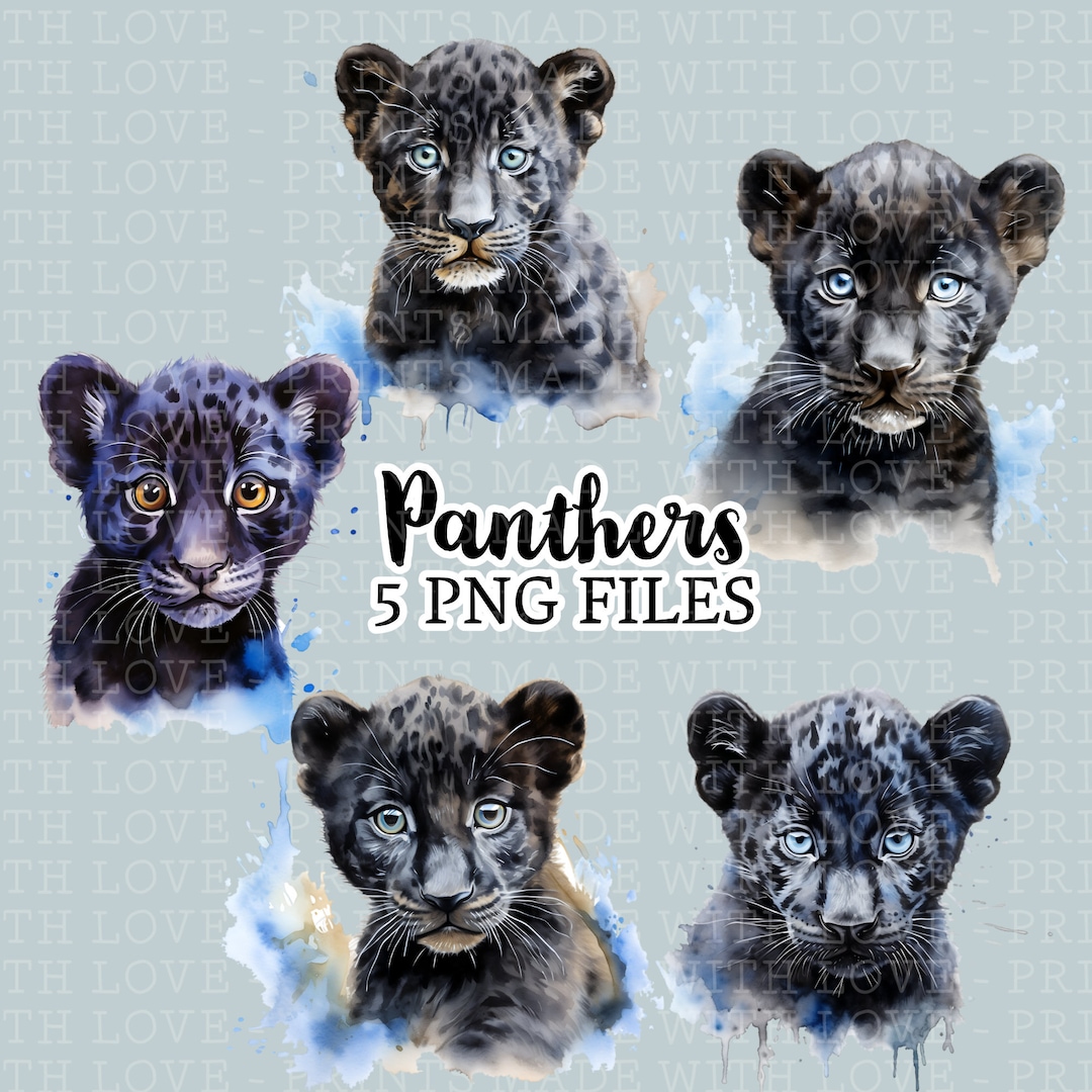 Baby Panthers Clipart Panther Png Badge Card Making Sublimation Small ...