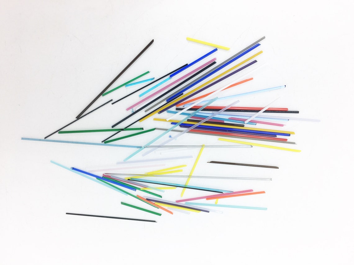 Fused Glass Stringers 10g Random Length Colours Thickness | Etsy