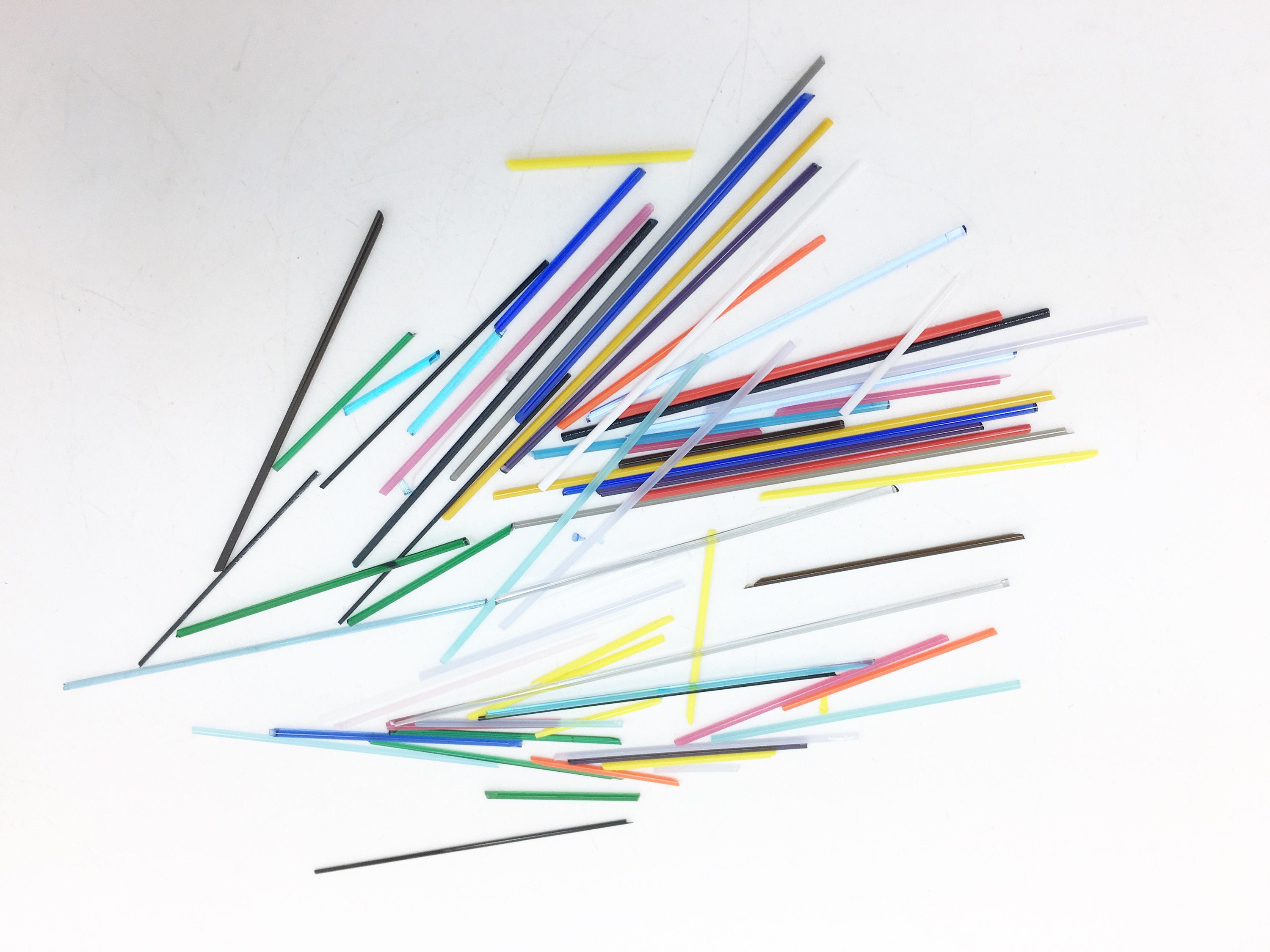 Fused Glass Stringers 10g Random Length Colours Thickness | Etsy