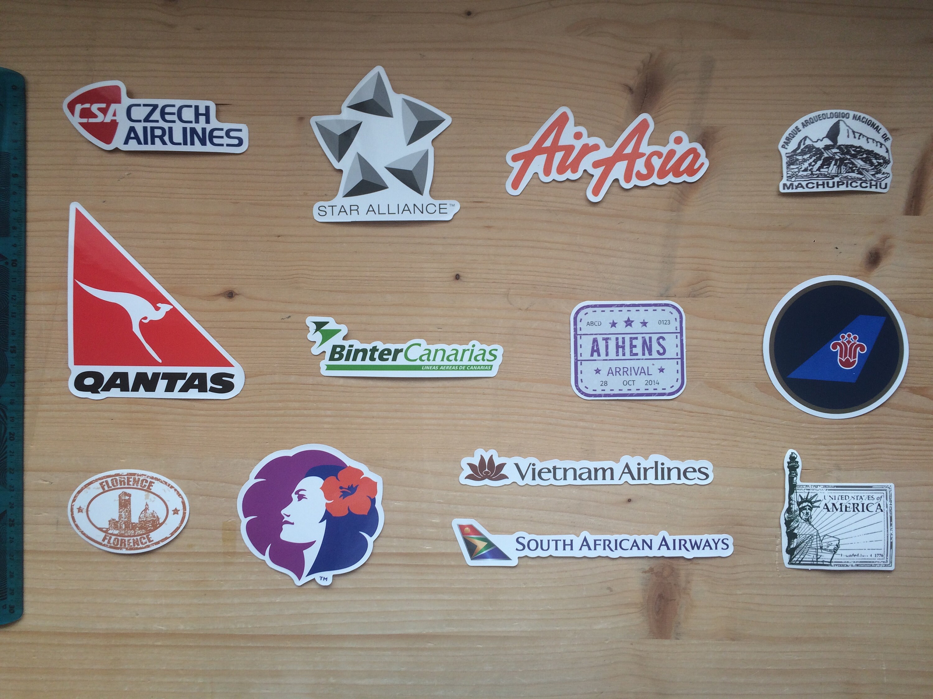 Set of Stickers Airlines Logo Plane Travel Stamps Passport - Etsy UK