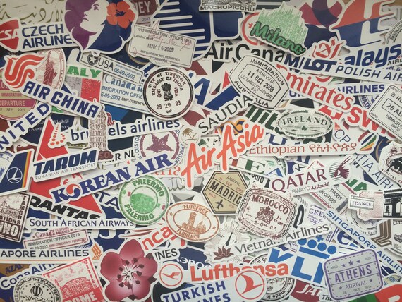 Stickers Pack Airlines Airplane Logo Travel Passport - Etsy