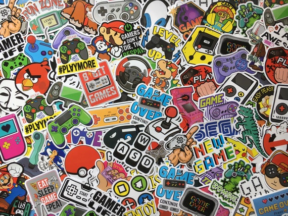 Set of 50 Geek Stickers Video Games Logos Heroes Retro - Etsy