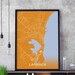 LARNACA Cyprus Map Poster Color Hometown City Print Modern Home Decor ...