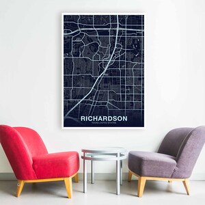 RICHARDSON Texas TX USA Poster Color Hometown City Print Modern Home ...