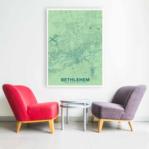BETHLEHEM Pennsylvania PA USA Poster Color Hometown City Print Modern ...