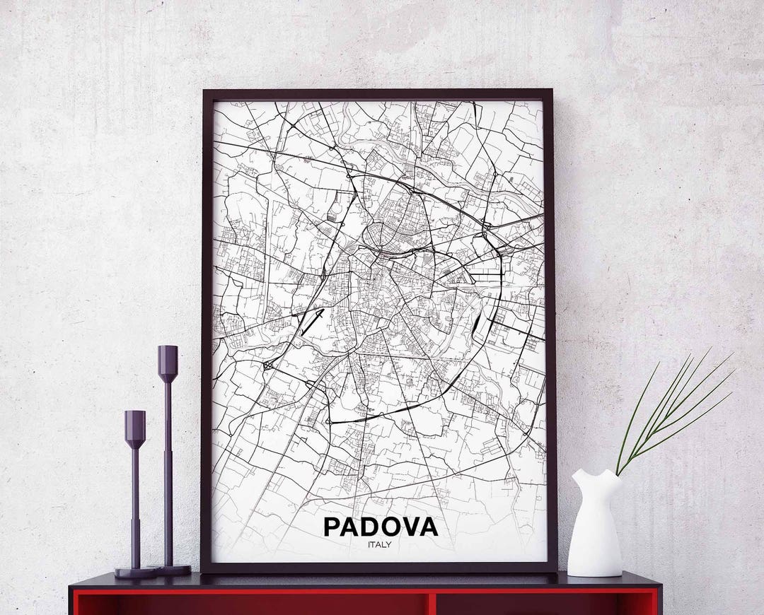 PADOVA Italy Map Poster Hometown City Print Modern Home Decor Office ...