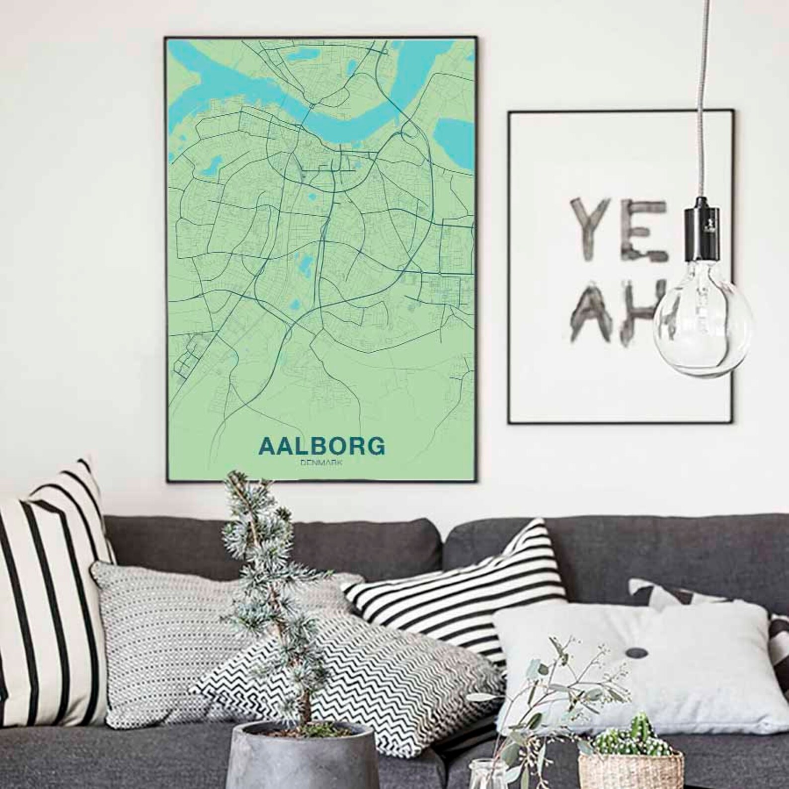 AALBORG Denmark Poster Color Hometown City Print Modern Home - Etsy