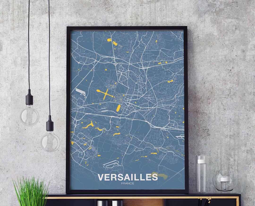 VERSAILLES France Map Poster Colors Hometown City Print Modern Home ...
