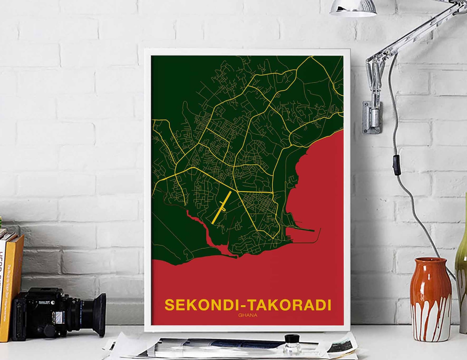 SEKONDI-TAKORADI Ghana Map Poster Color Hometown City Print - Etsy