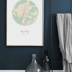 MAGLAJ Bosnia Herzegovina Map Poster Wall Decor Design Modern Minimal ...