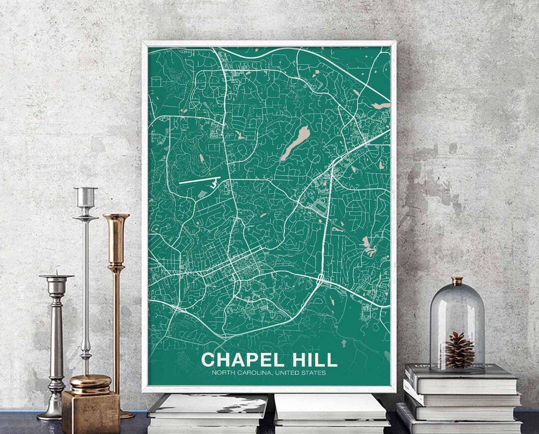 CHAPEL HILL North Carolina NC Us Map Poster Color Hometown City Print ...
