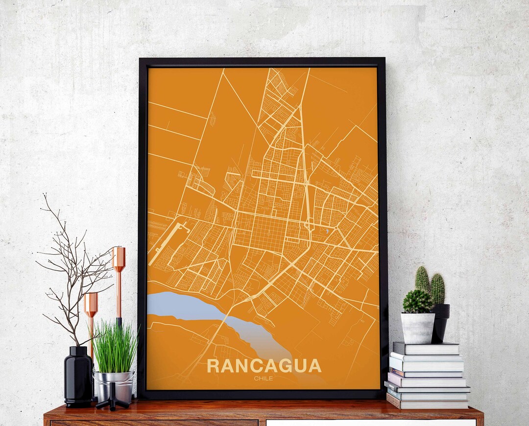 RANCAGUA Chile Map Poster Color Hometown City Print Modern Home Decor ...