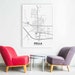 PELLA Iowa IA USA Map Poster Black White Hometown City Print Modern ...