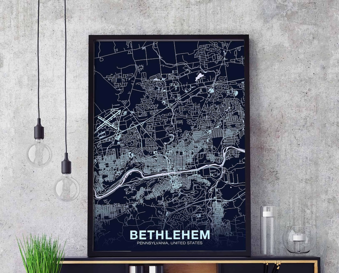BETHLEHEM Pennsylvania PA US Map Poster Color Hometown City Print ...