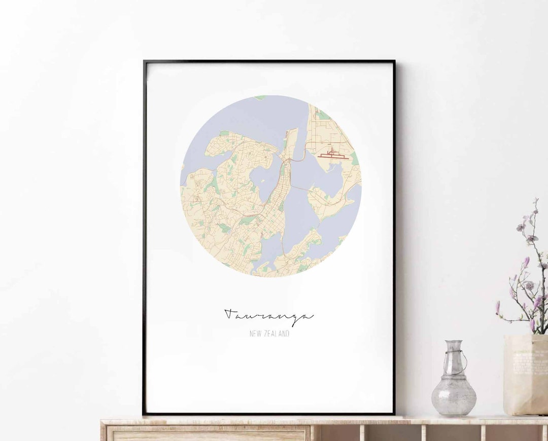 TAURANGA New Zealand Map Poster Wall Decor Design Modern Minimal Nordic ...